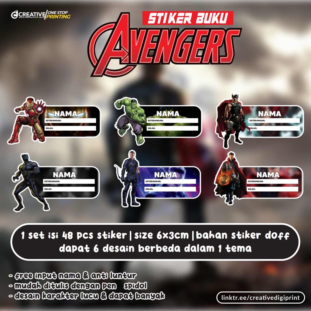 Sticker Nama Buku - Sticker Nama Bentuk - Creative Digital Printing