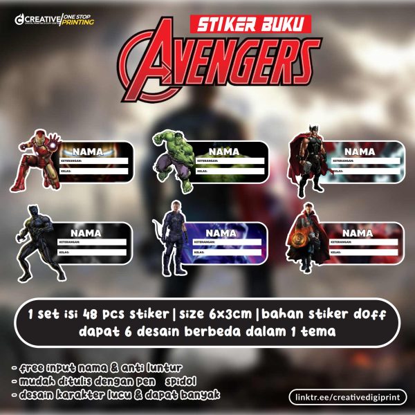 Sticker Nama Buku - Sticker Nama Bentuk - Creative Digital Printing